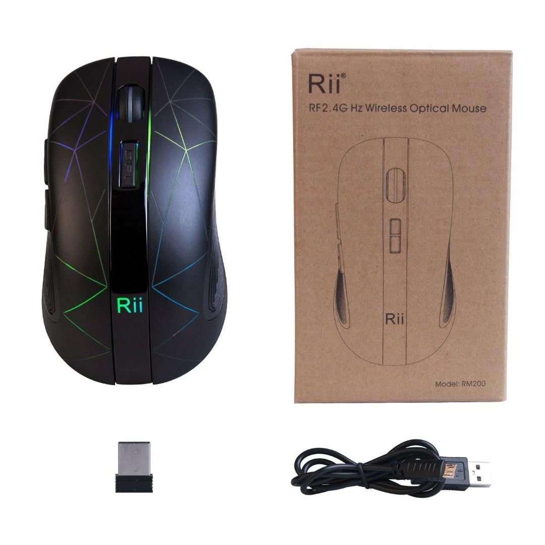 Rii RM200 Wireless mouse 1600DPI 5 Buttons Programmable Breathing ...