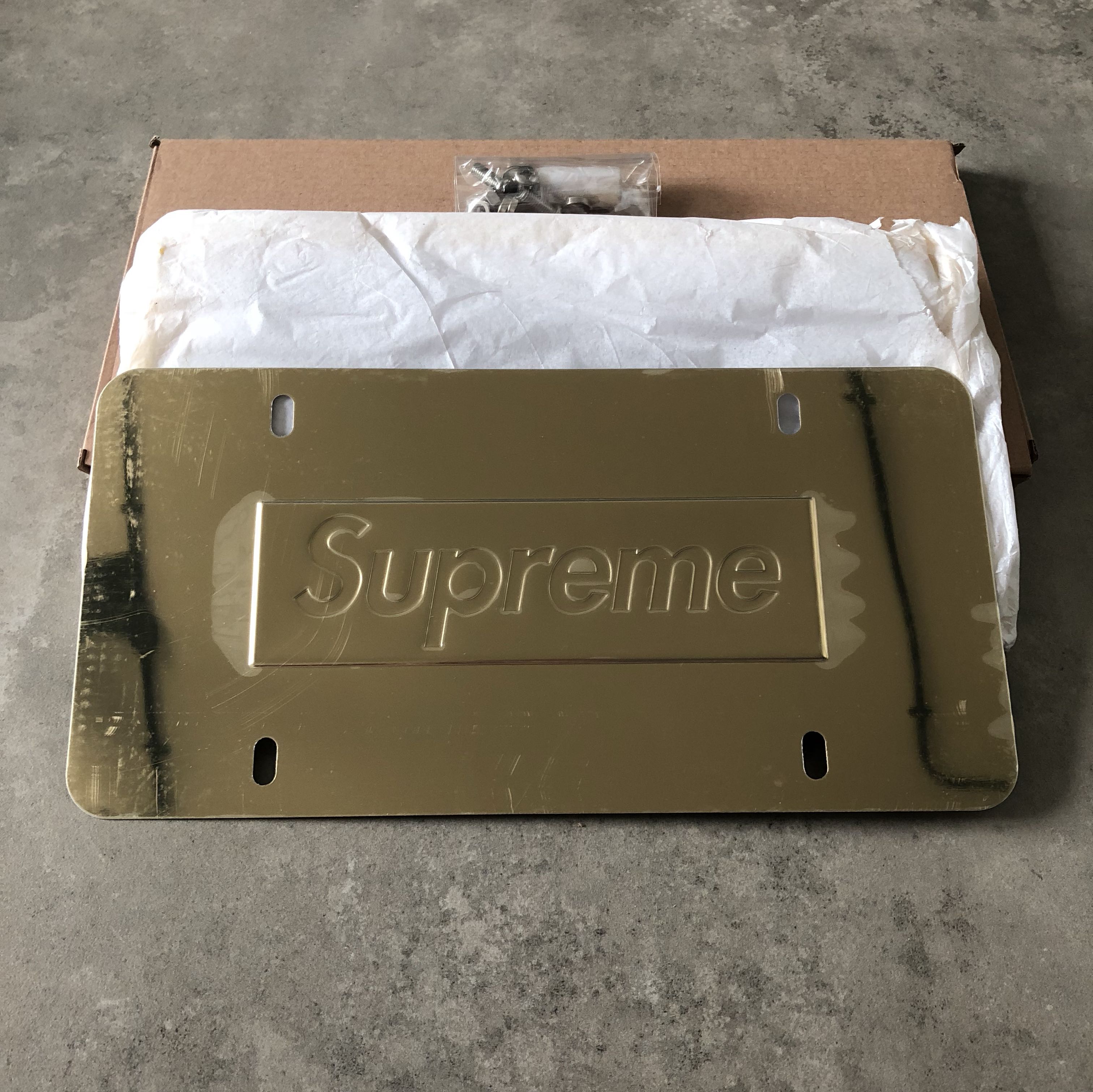 Supreme license plate, Car Accessories, Car Plates on Carousell