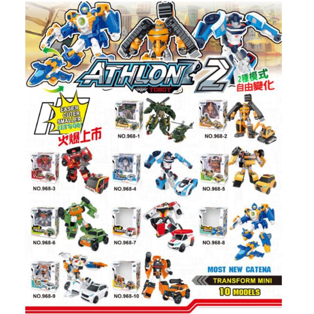 ATHLON 2 Tobot 968-1 Mini Apache Robot Transforming Helicopter Toys ...