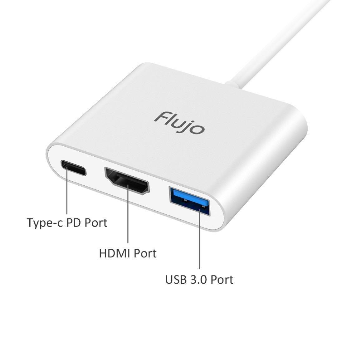 BNIB Flujo USB-C to 4K HDMI/USB 3.0 Adapter With Power Delivery ...