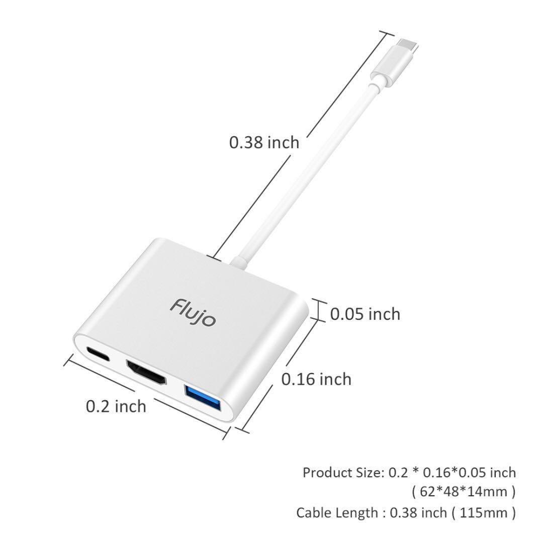 BNIB Flujo USB-C to 4K HDMI/USB 3.0 Adapter With Power Delivery ...