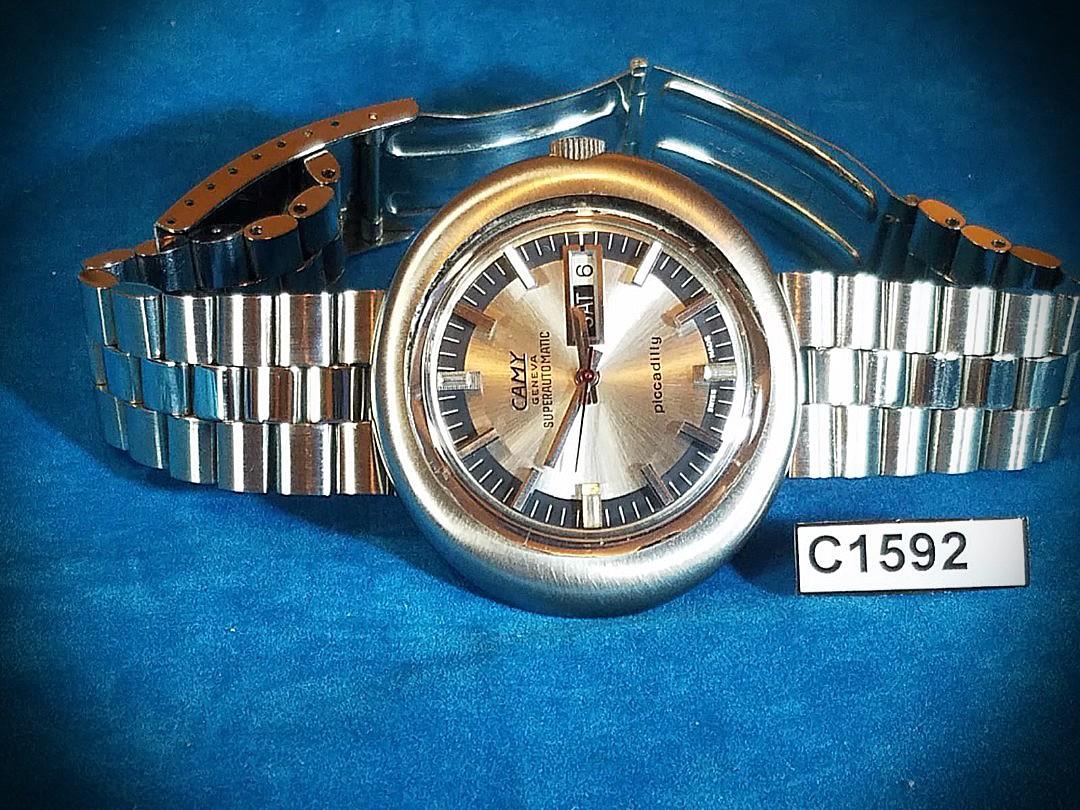 Camy ~ Swiss Made Automatic Watch. Very rare ~ Large size 45mm~ NOS New ...