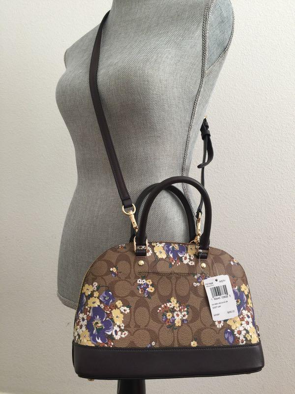 COACH MINI SIERRA SATCHEL IN SIGNATURE CANVAS WITH MEDLEY BOUQUET PRINT ...