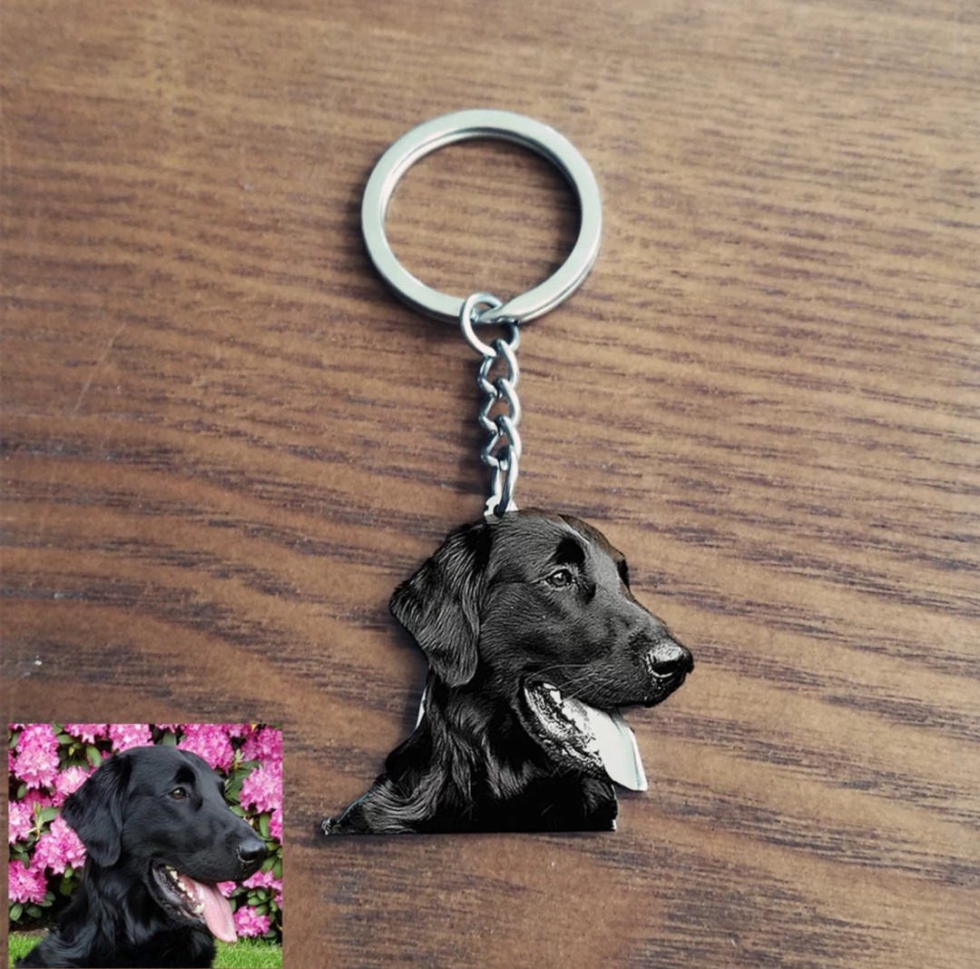 Custom personalized picture keychain engraved and follow shape of your ...