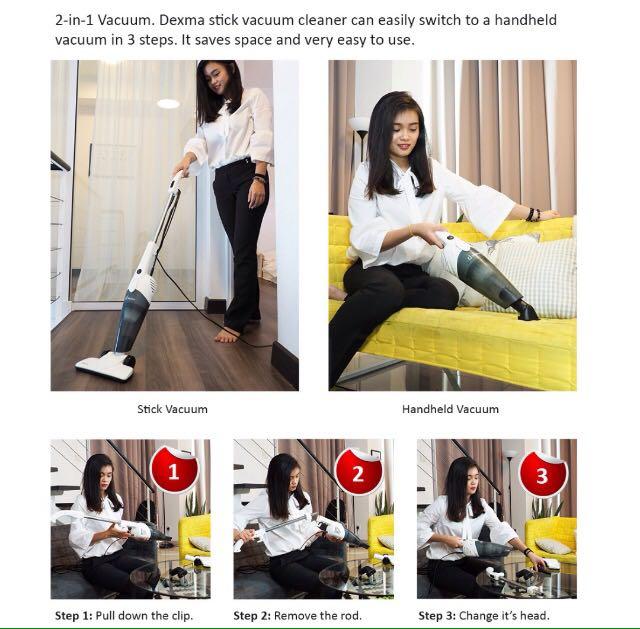 Dexma One Cyclone Vacuum Cleaner - 2 in 1 Handheld and Stick, TV & Home ...