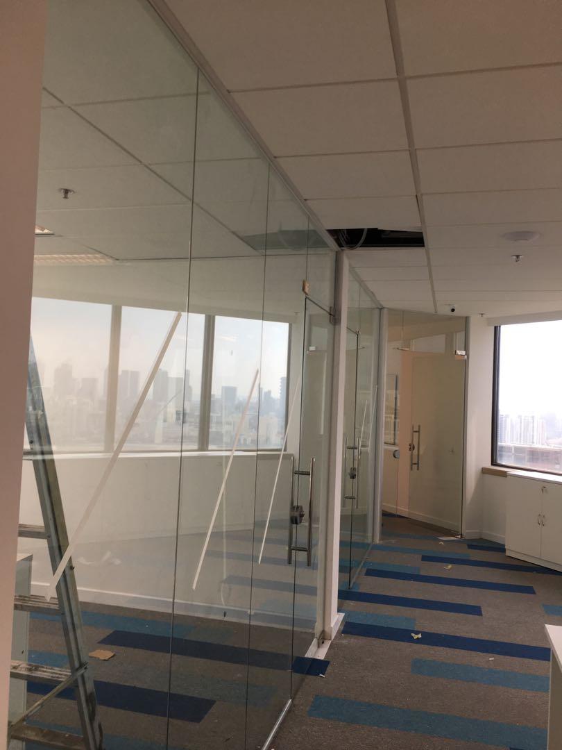glass partition for office/tempered glass door/frosted glass/room ...