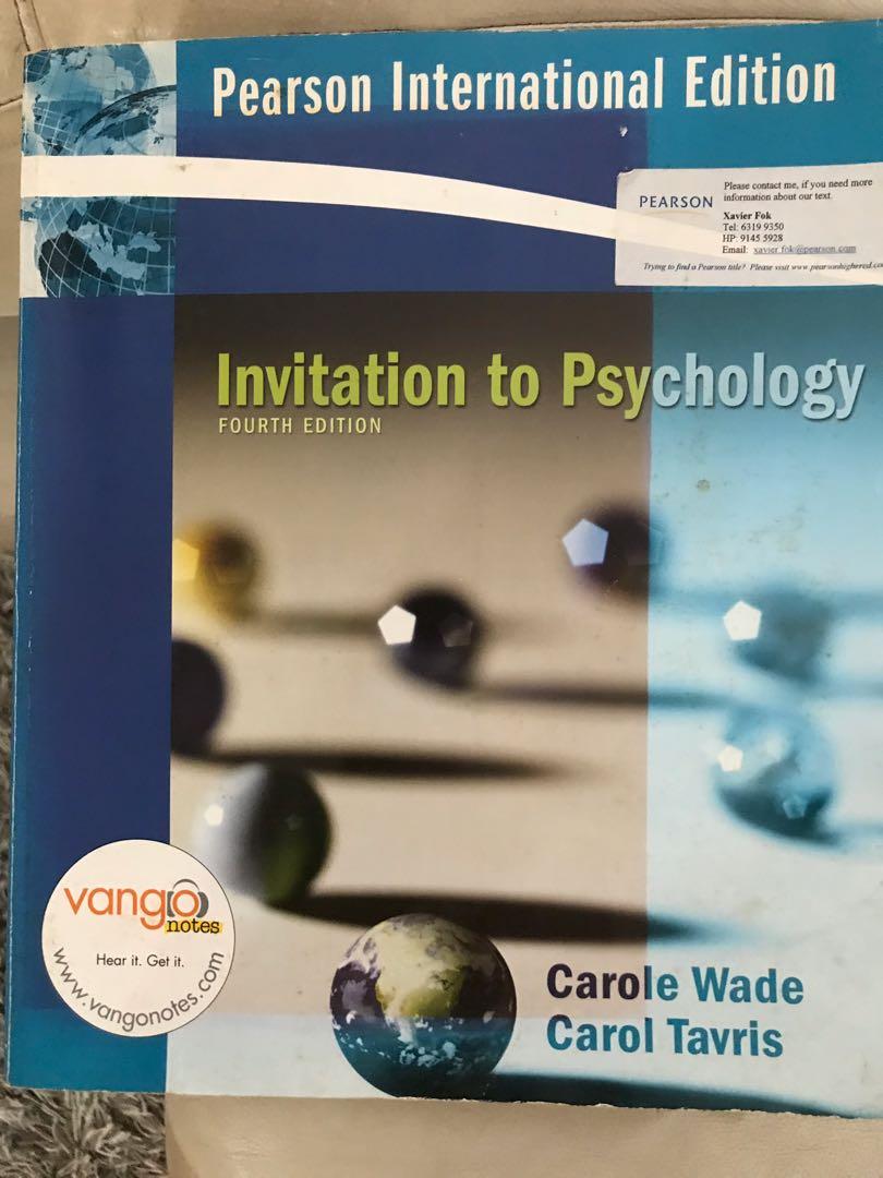 Invitation to Psychology by Carole Wade & Carol Tavris 4th edition ...