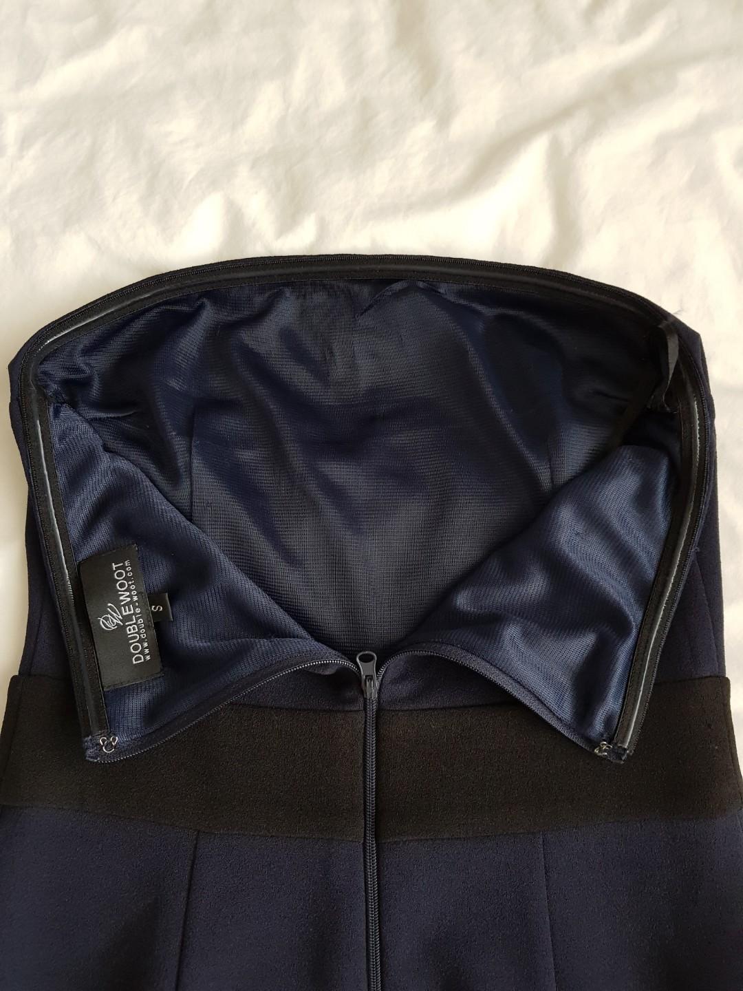 Navy Blue Tube Dress, Women's Fashion, Tops, Sleeveless on Carousell