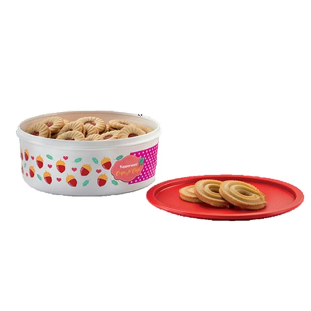 Tupperware Cookie Canister (1) 1.75L-Red, Furniture & Home Living ...