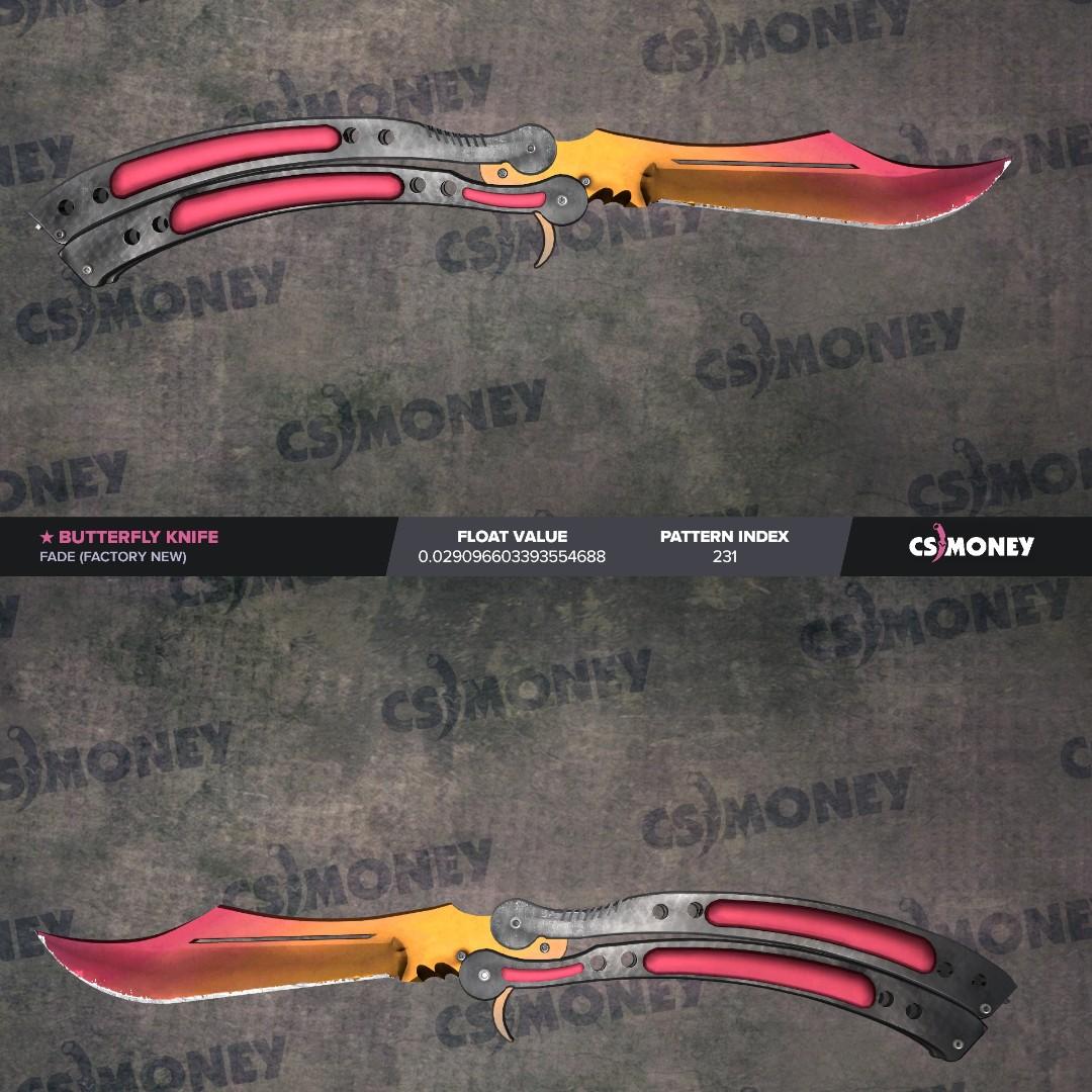CSGO: Butterfly Knife Fade FN, Video Gaming, Gaming Accessories, Game ...