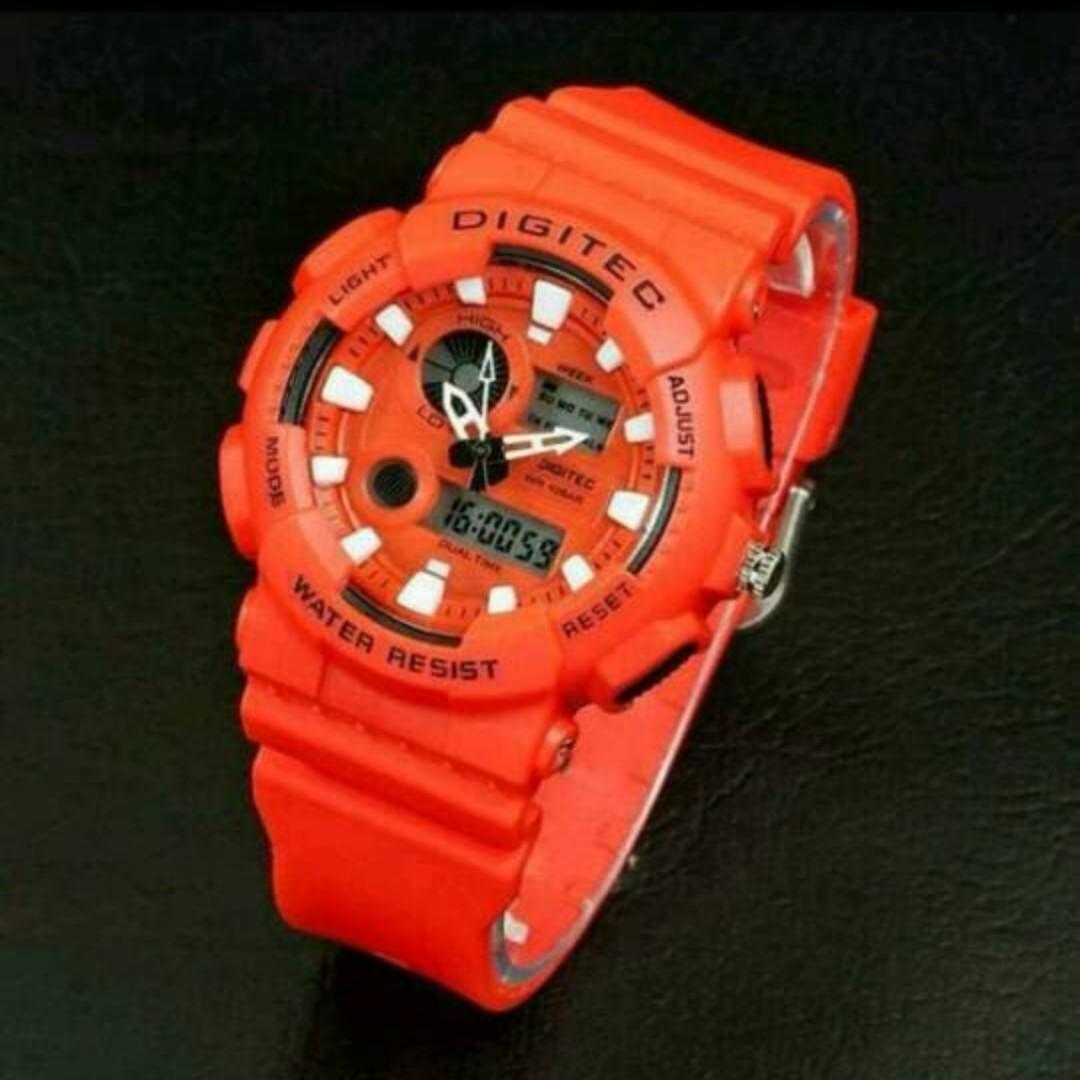 Jam Tangan Digitec DG2108 Merah Wanita Cewek Dual Time Analog Digital ...