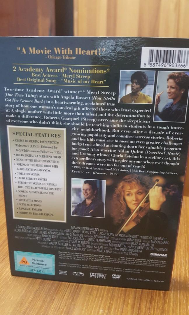 Music of the Heart Movie DVD, Hobbies & Toys, Music & Media, CDs & DVDs ...