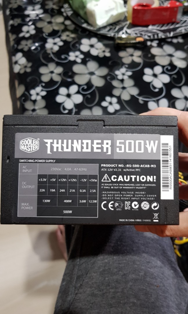 PSU 500W cooler Master thunder, Computers & Tech, Parts & Accessories ...