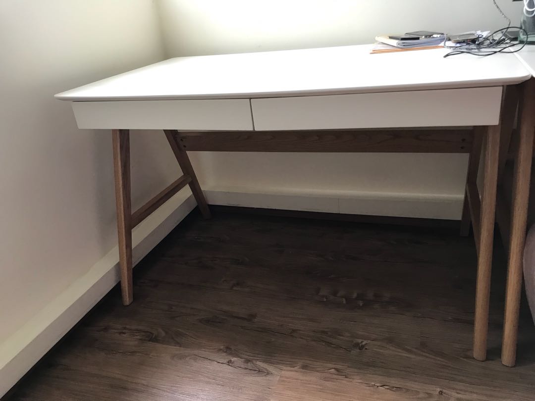 Solid beech wood study table and chair, Furniture & Home Living ...