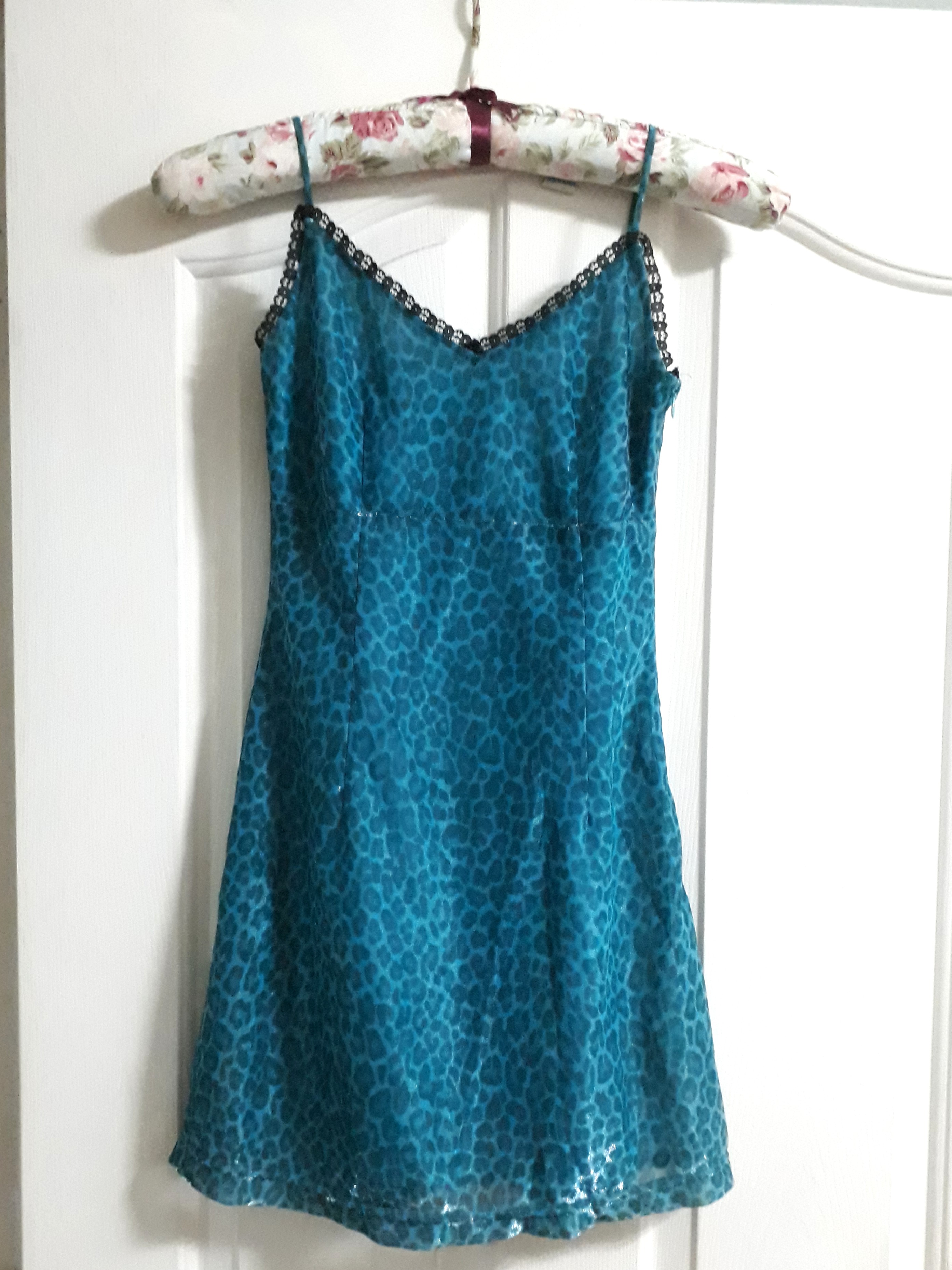 Turquoise Leopard Print Dress, Women's Fashion, Tops, Sleeveless on ...