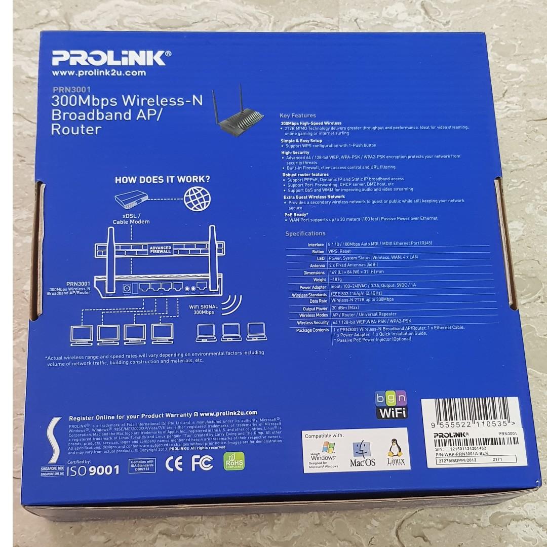 Wifi Extender / Repeater Prolink router, Computers & Tech, Parts ...