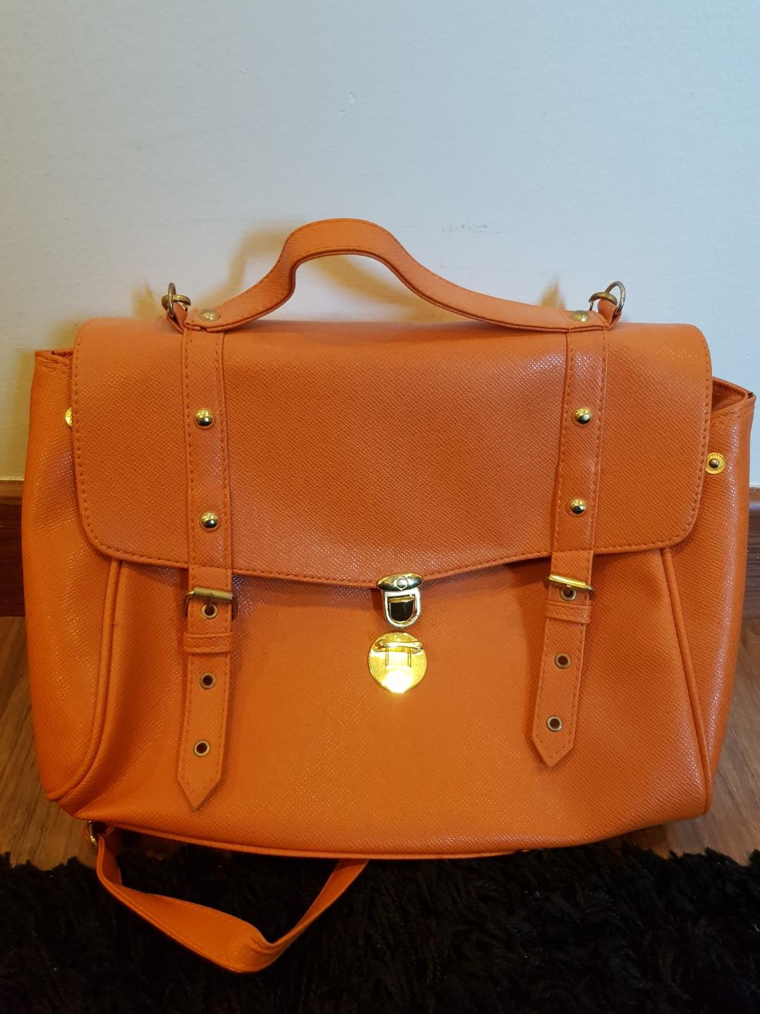 Bright Orange handbag, Women's Fashion, Bags & Wallets, Purses ...