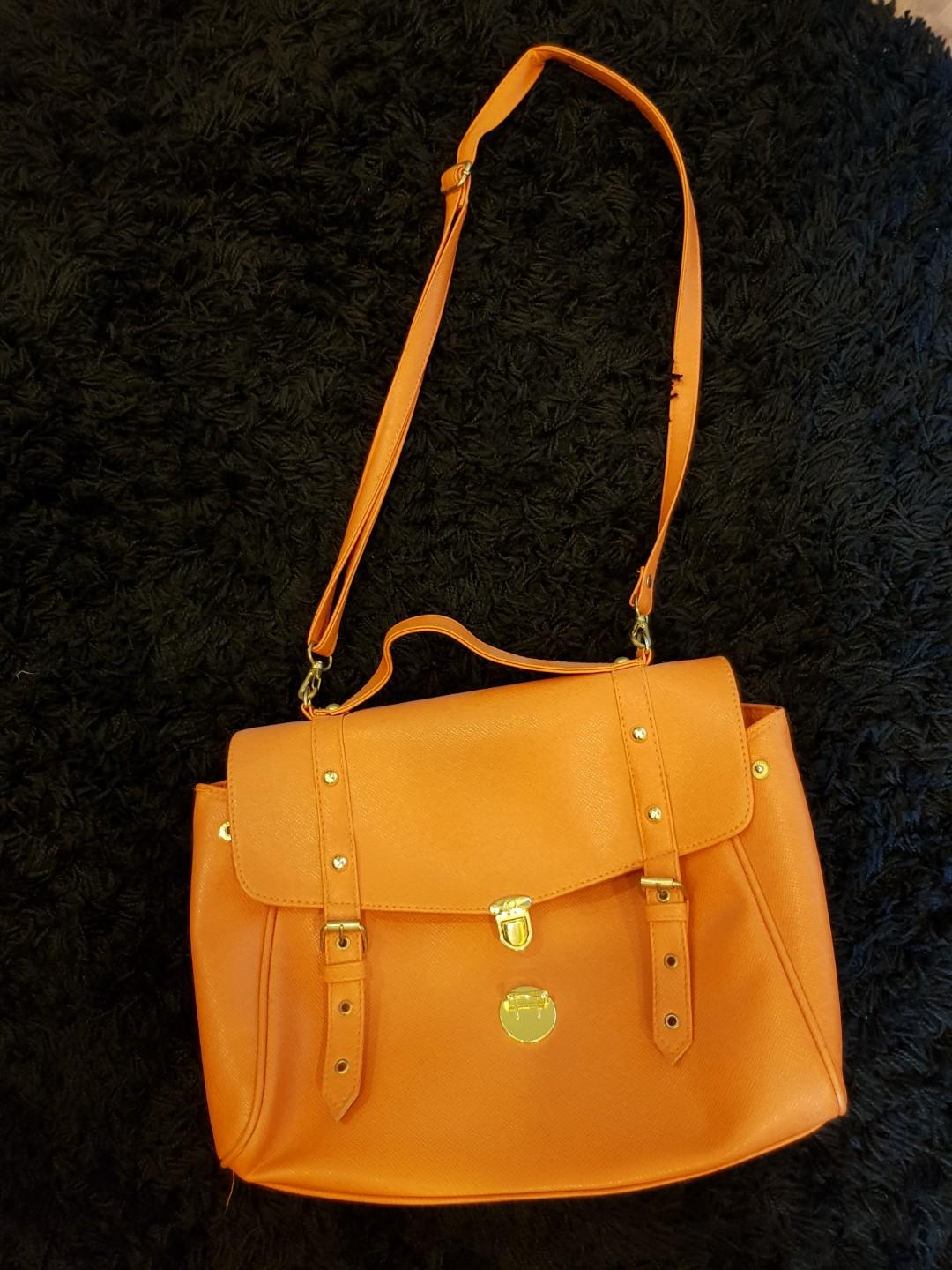 Bright Orange handbag, Women's Fashion, Bags & Wallets, Purses ...
