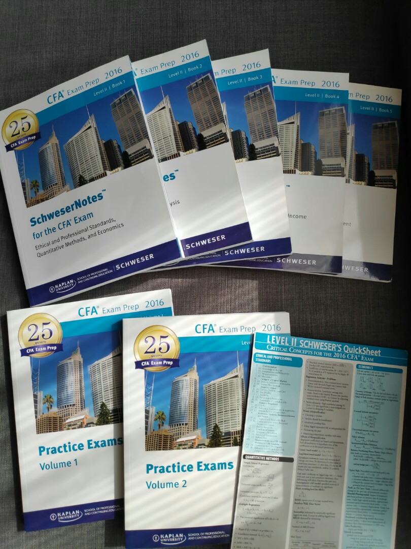 Free - CFA Level 2 Kaplan Schweser notes + practice exams + QuickSheet ...
