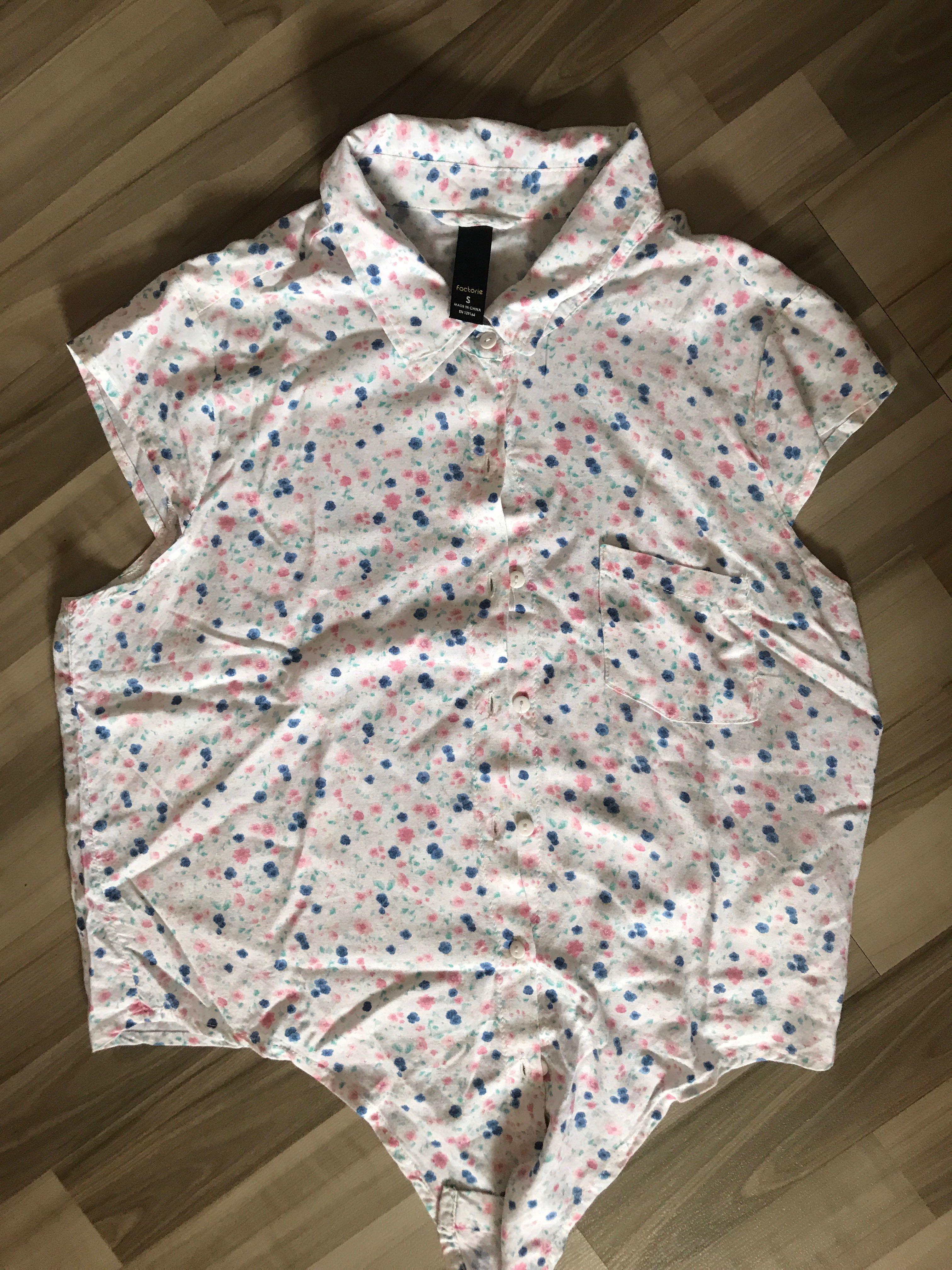 Factorie button up and tie up top, Women's Fashion, Tops, Other Tops on ...