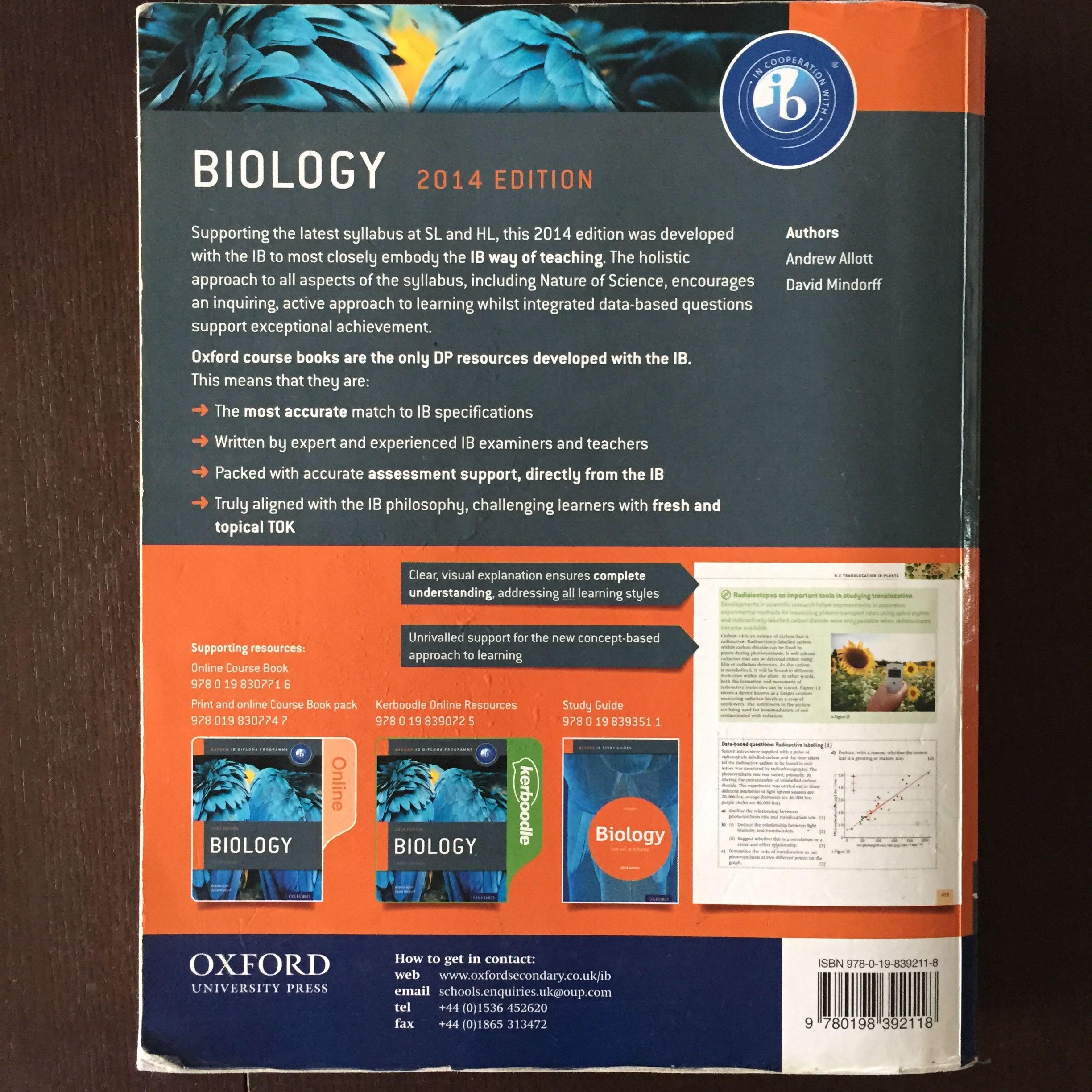 IB Biology Textbook, Hobbies & Toys, Books & Magazines, Textbooks on ...
