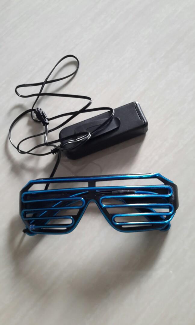 Led neon shutter glasses in sky blue, Everything Else on Carousell
