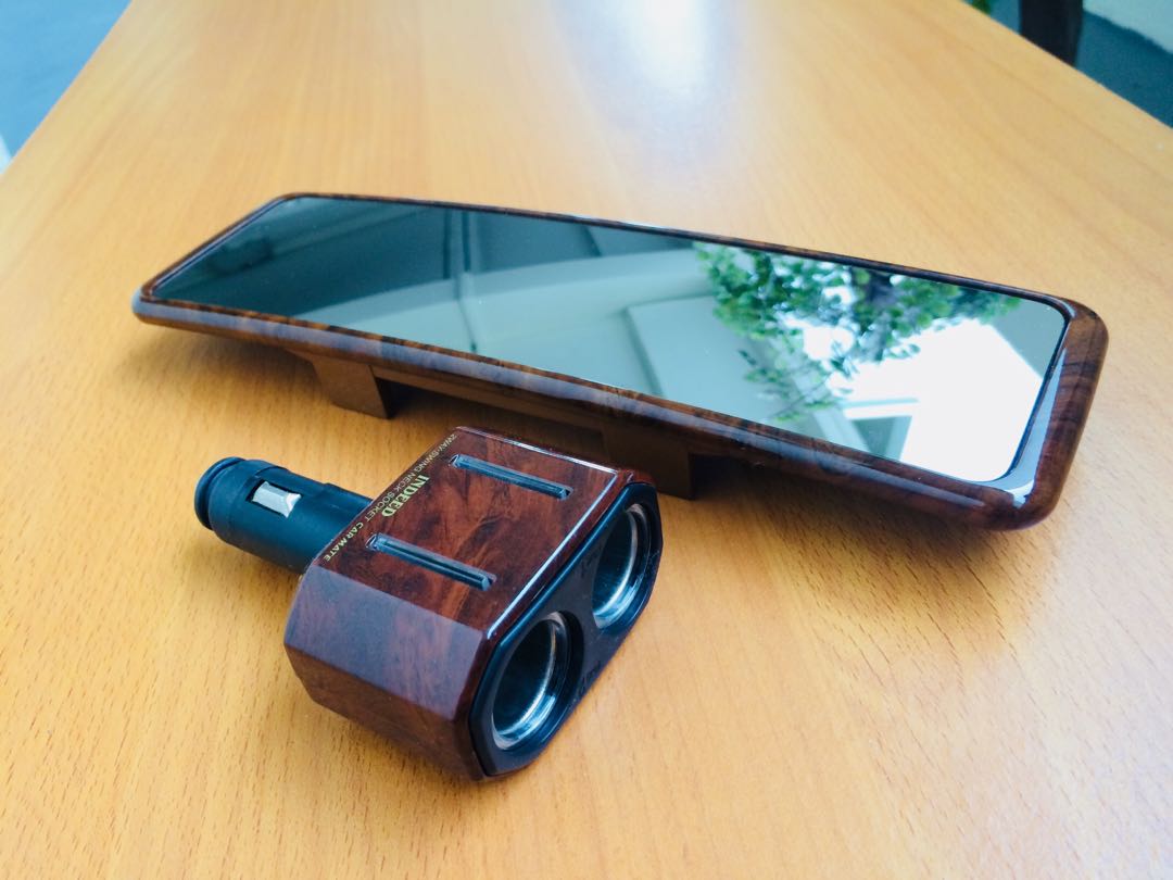 Wide Angle Rear Mirror + 2Way Power Socket, Car Accessories ...