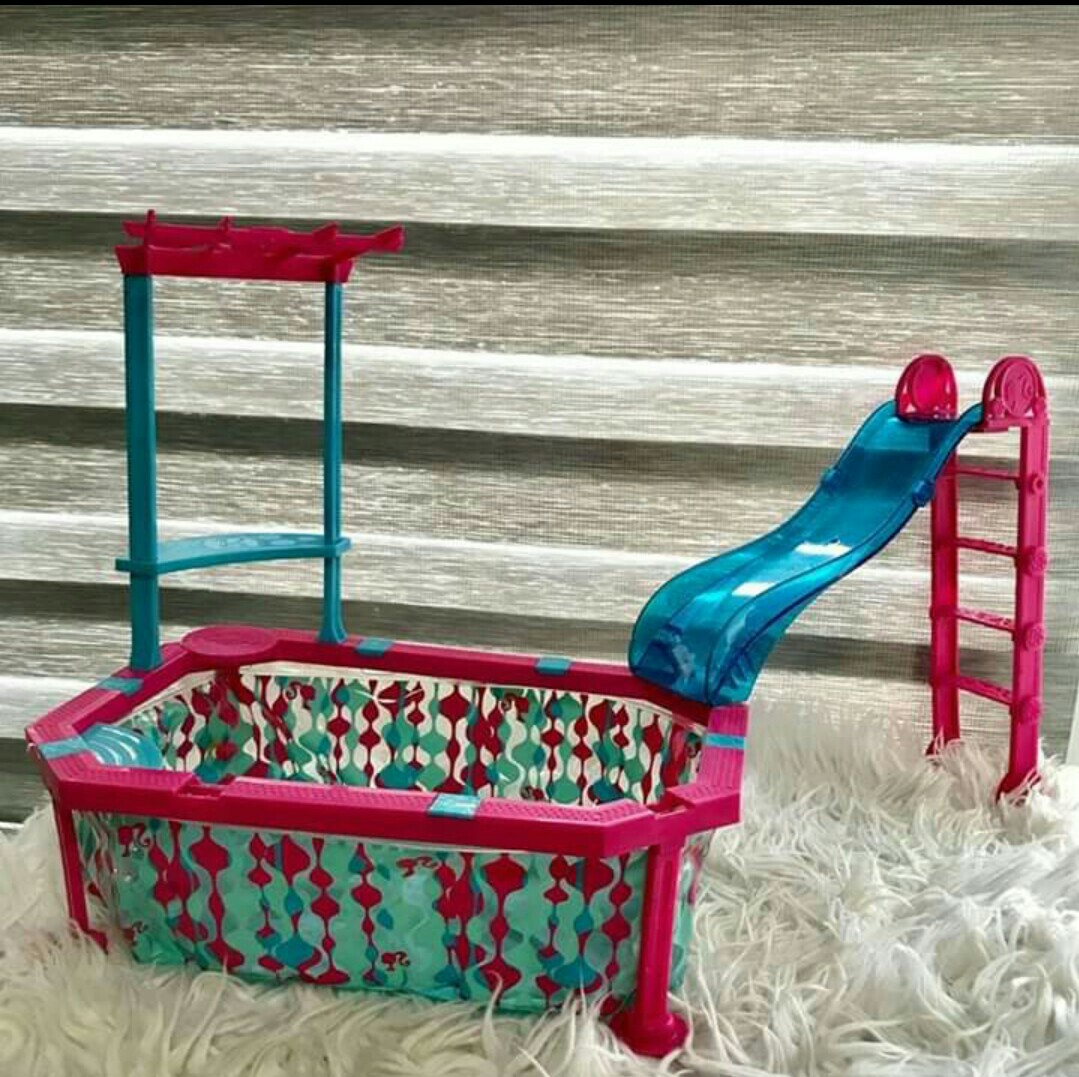 Barbie Glam Pool with slide, Babies & Kids, Infant Playtime on Carousell