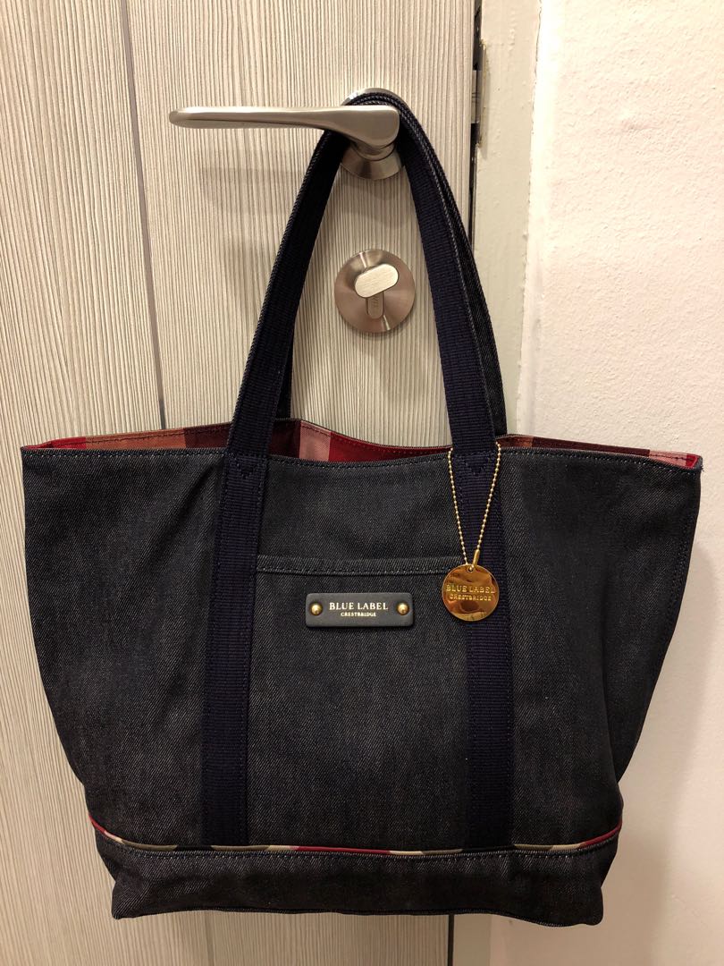 Crestbridge Blue Label Reversible Tote Bag, Women's Fashion, Bags ...