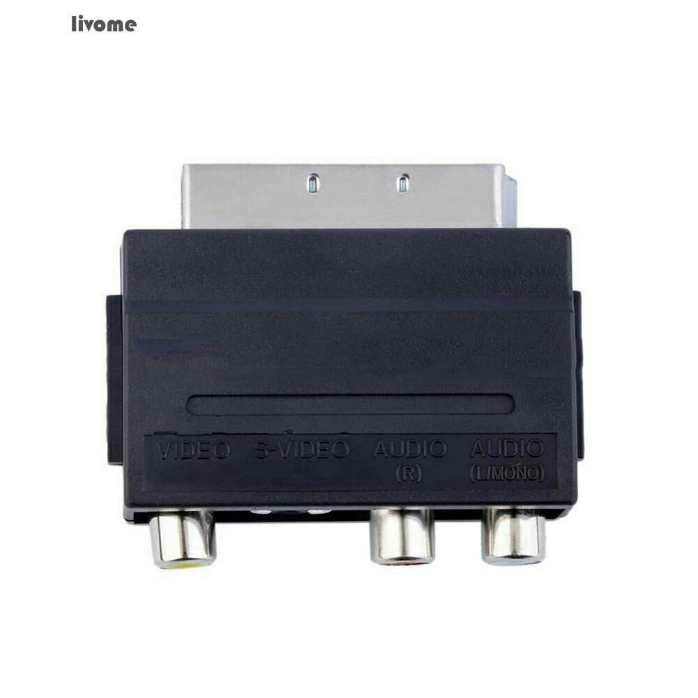 Durable RGB Scart To Composite 3 RCA S-Video TV Adaptor Converter Box ...