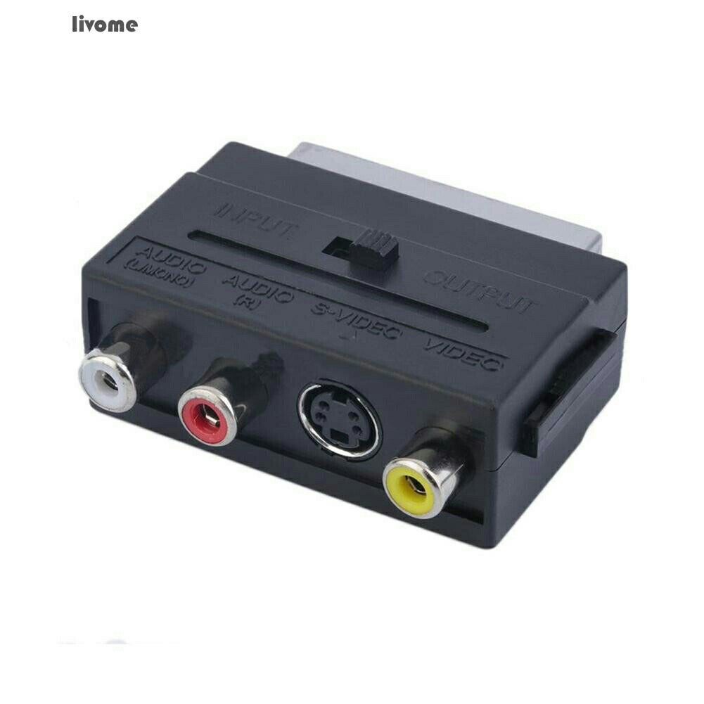 Durable RGB Scart To Composite 3 RCA S-Video TV Adaptor Converter Box ...