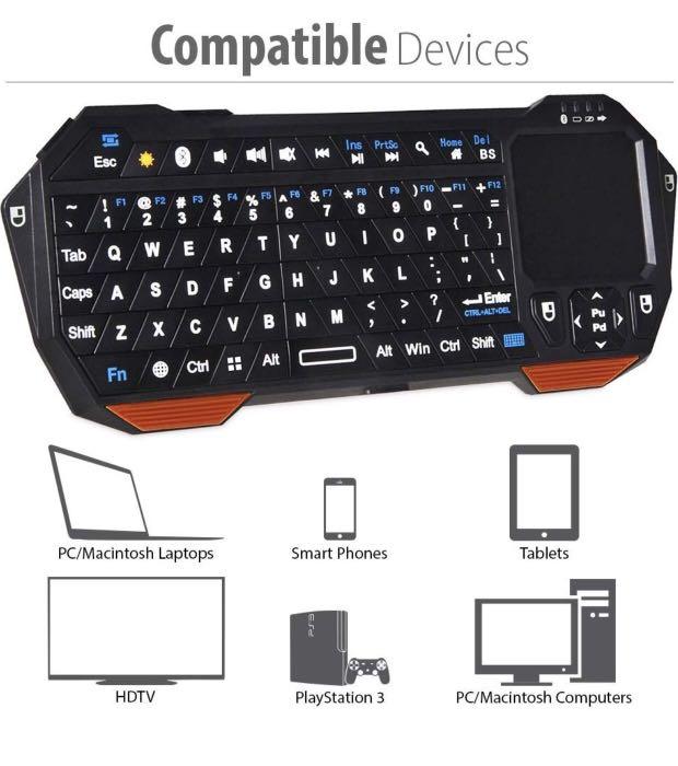 Fosmon 23022KB Portable Wireless Mini Bluetooth Keyboard Controller ...