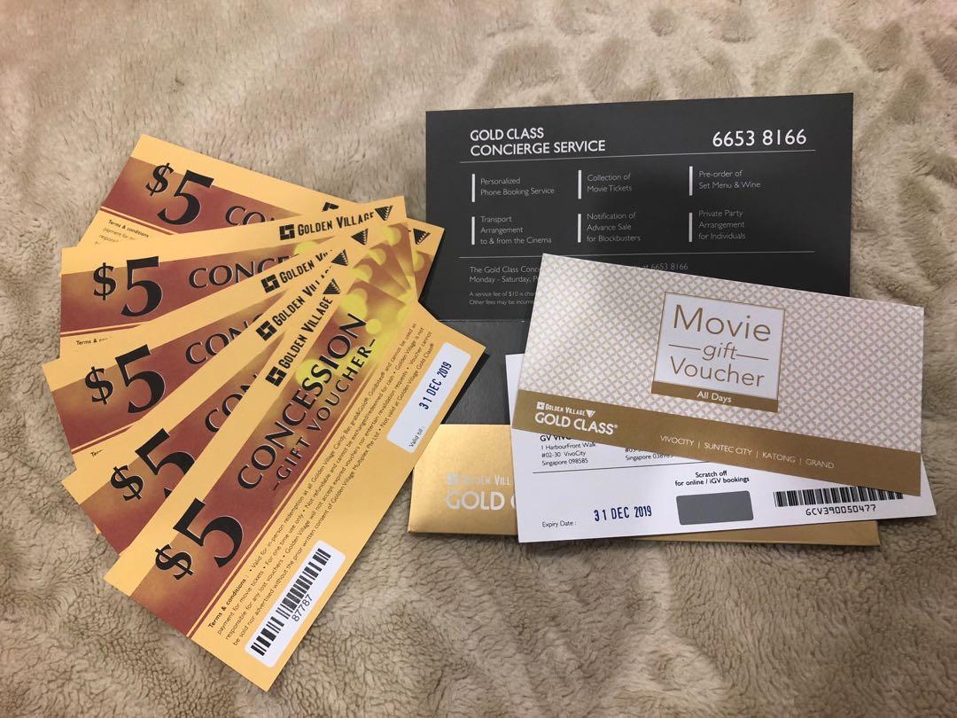 GOLD CLASS GV TICKET & food gift voucher, Tickets & Vouchers, Vouchers ...