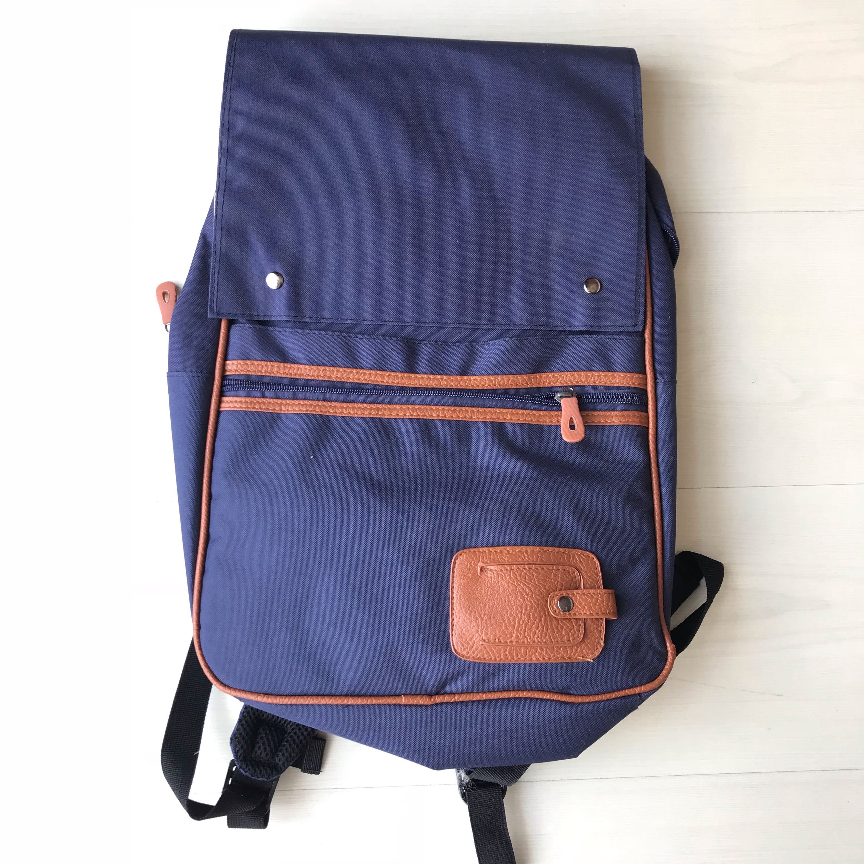 Navy blue backpack, Luxury, Bags & Wallets on Carousell