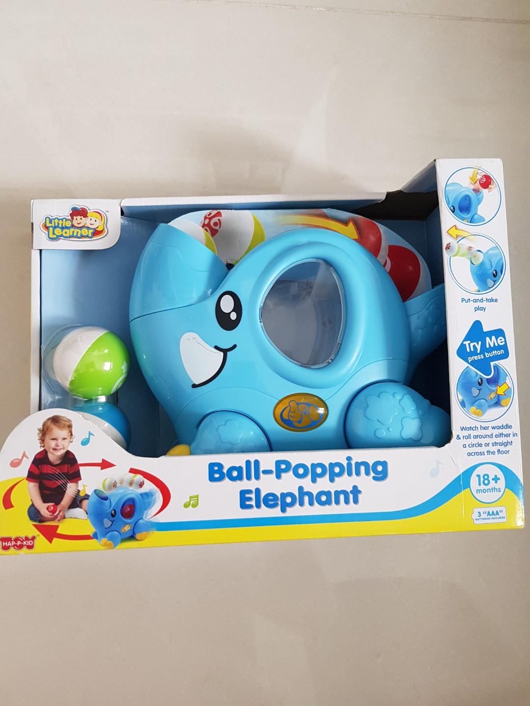 NEW! Ball Popping Elephant, Babies & Kids, Toys & Walkers on Carousell