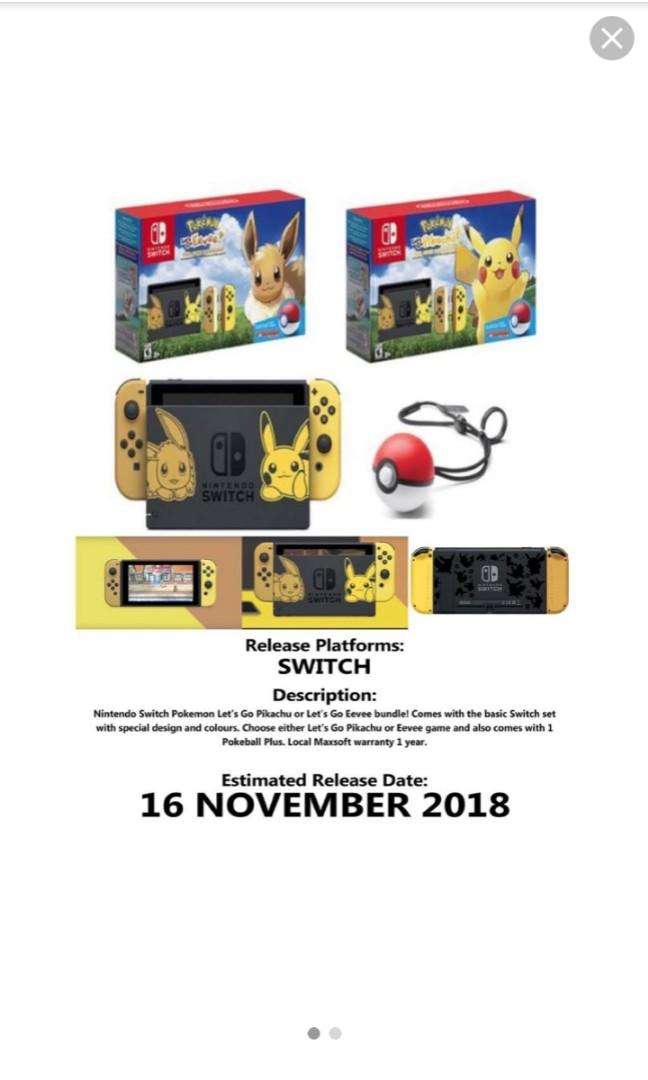 Pre-order Pokemon nitendo switch console / joy con, Video Gaming, Video ...