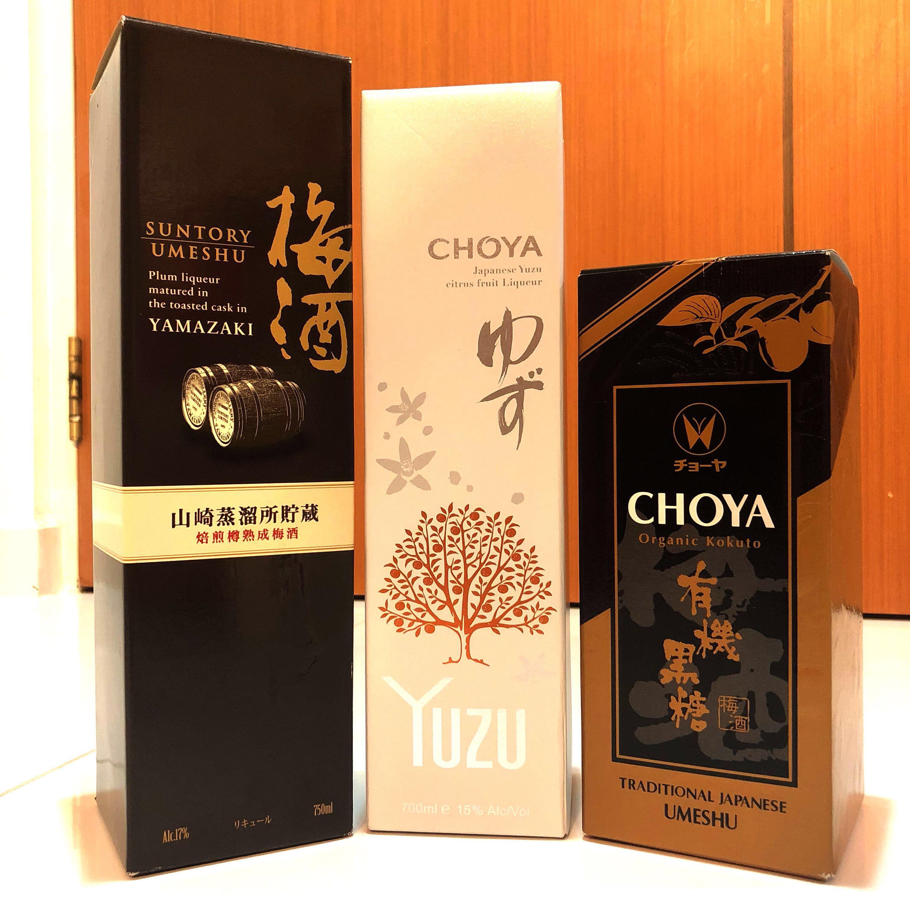 Whisky Umeshu/Choya Yuzu/Choya Organic Kokuto, Food & Drinks, Alcoholic ...
