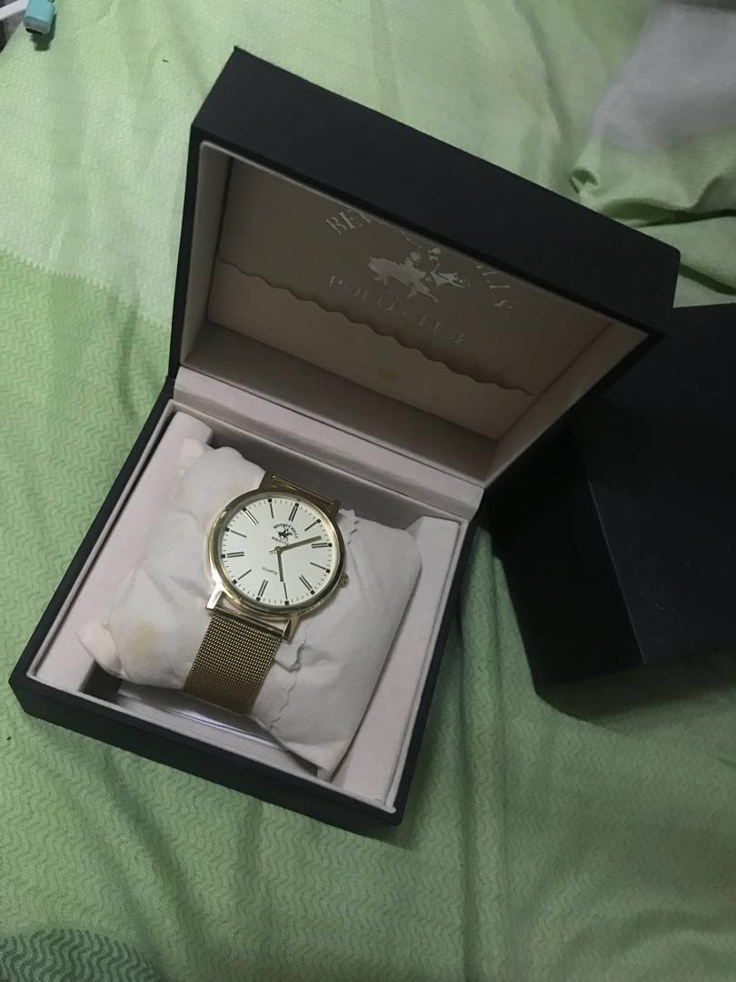 Beverly hills polo club gold plated watch, Men's Fashion, Watches ...
