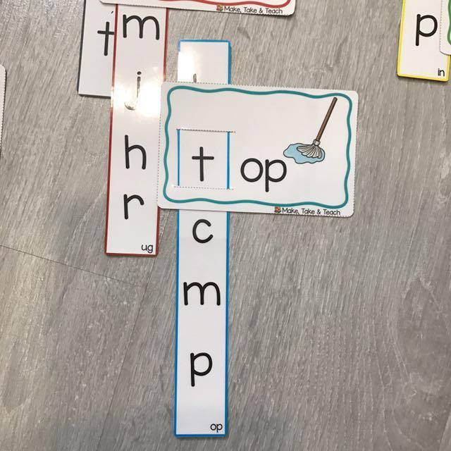 Cvc Word Families Slider Teaching Cards, Hobbies & Toys, Toys & Games ...