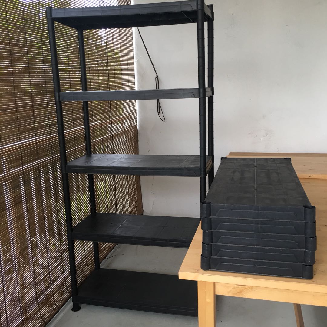 Garage/balcony heavy duty plastic shelving, Furniture & Home Living ...