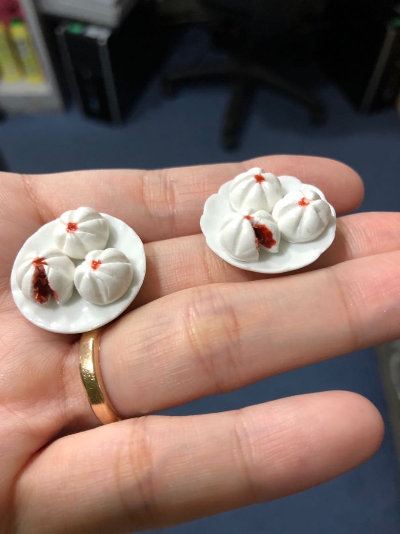 Handmade Miniature Cut opened - Dimsum Char Siew Bao (Clay), Hobbies ...