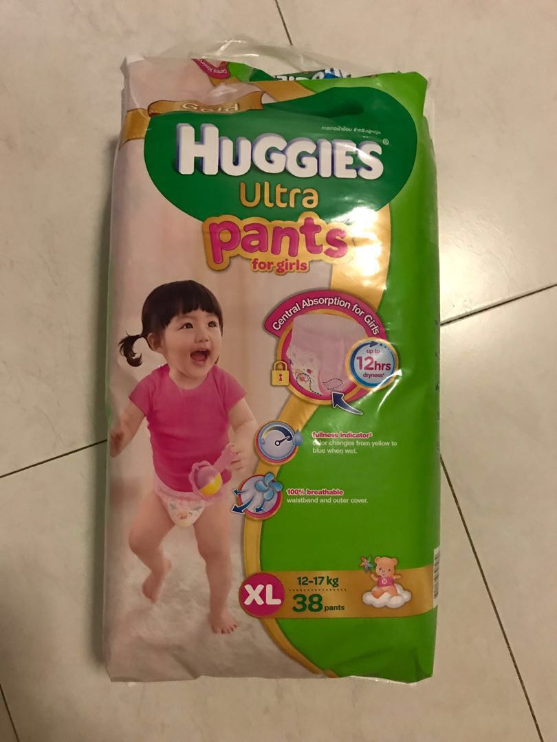 Huggies Diaper Ultra Pants for Girls XL, Babies & Kids, Bathing ...