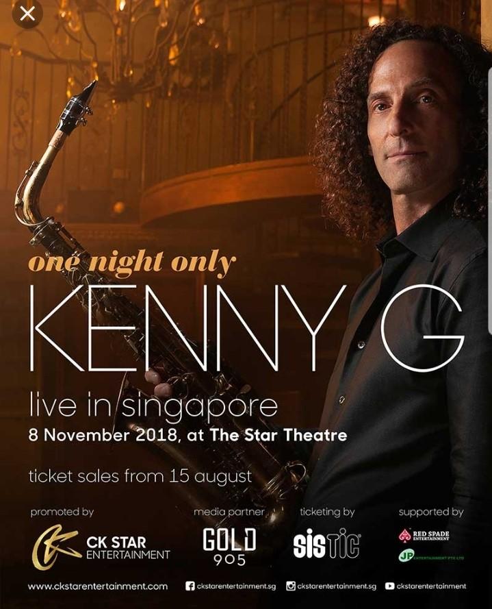 Kenny G Live in Singapore Concert Tickets, Tickets & Vouchers, Event ...