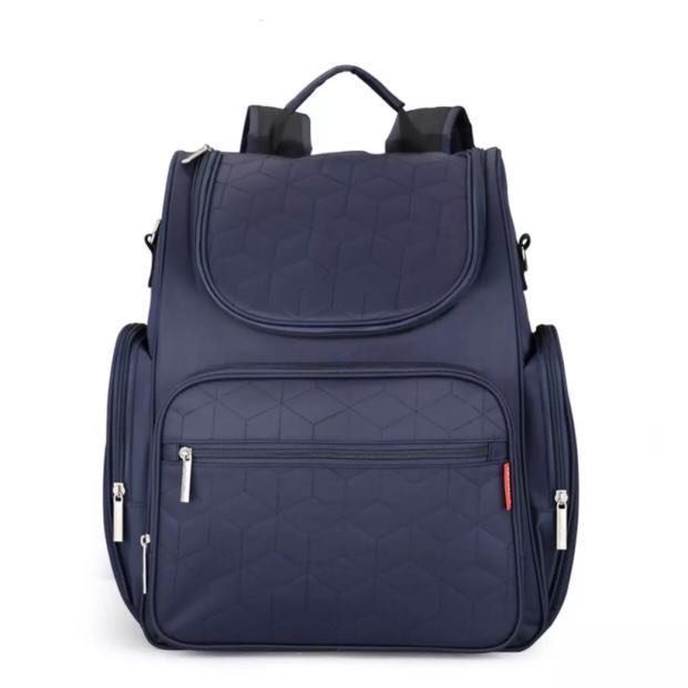 Large Capacity Diaper Backpack with Changing Mat in Navy Blue, Women's ...