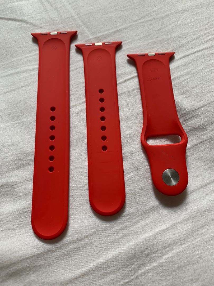 Original Apple Watch Product Red Strap 42mm, Luxury, Watches on Carousell