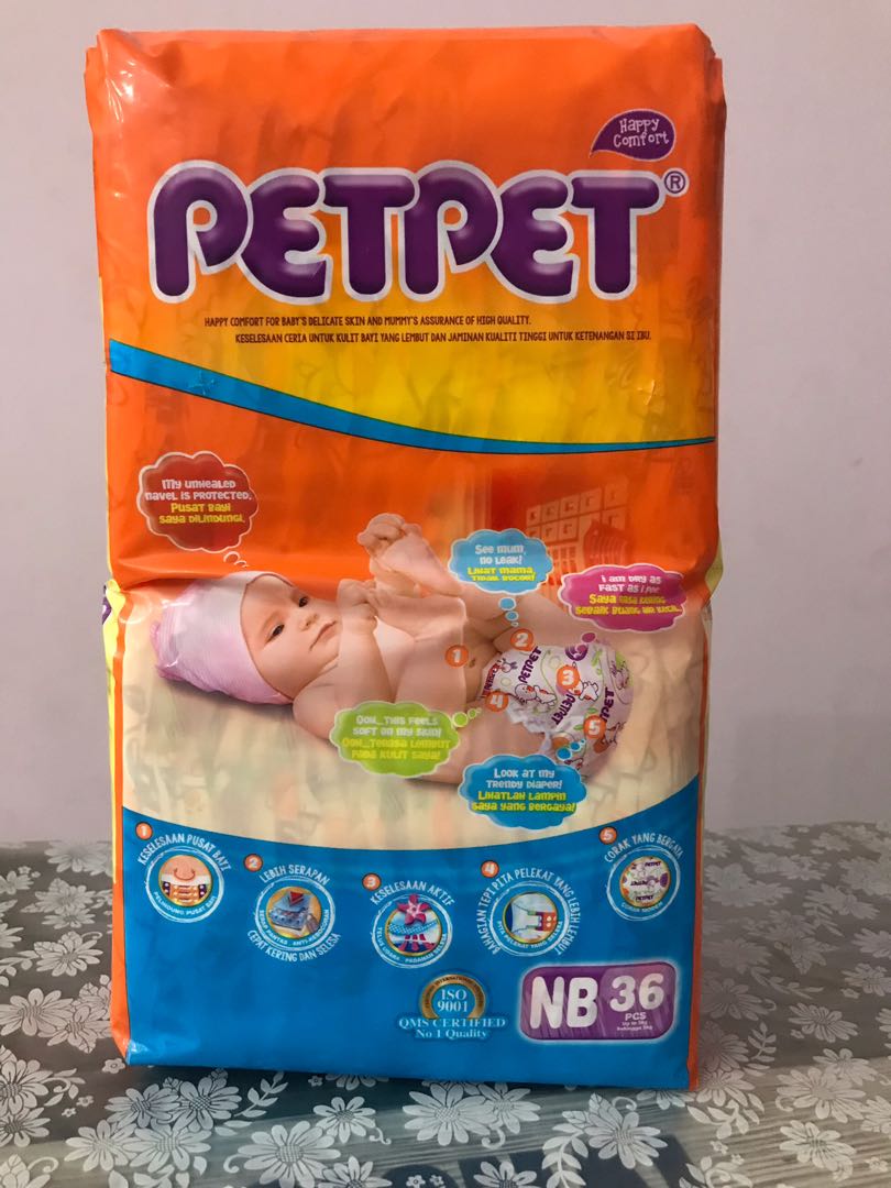 PetPet Newborn Diapers, Babies & Kids, Bathing & Changing, Diapers ...