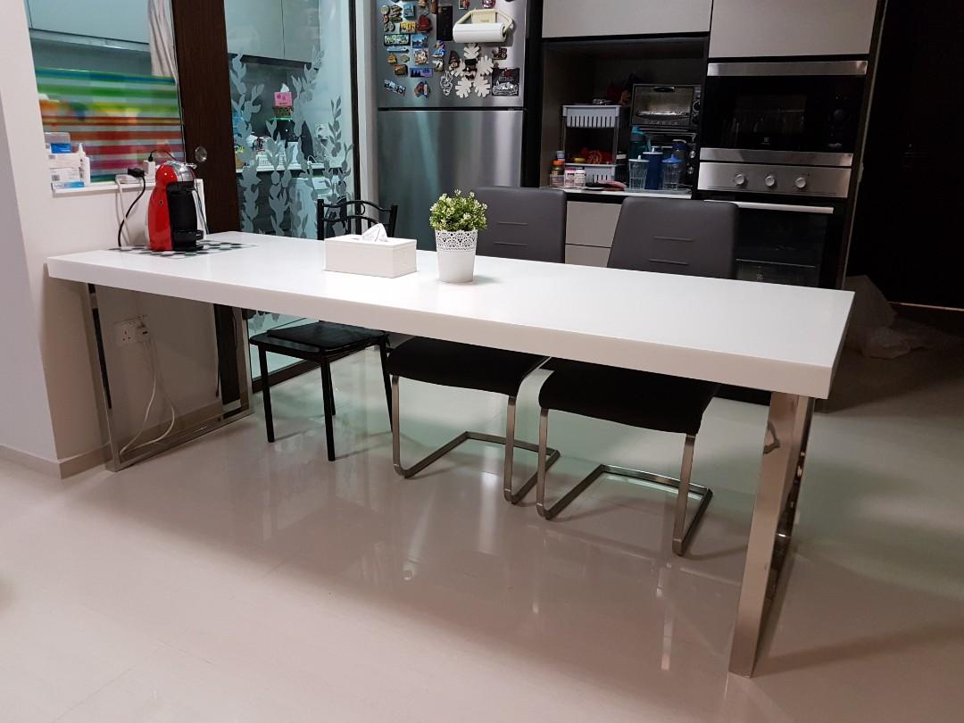 Pre-loved Long Dining Table for Urgent SALE!!, Furniture & Home Living ...