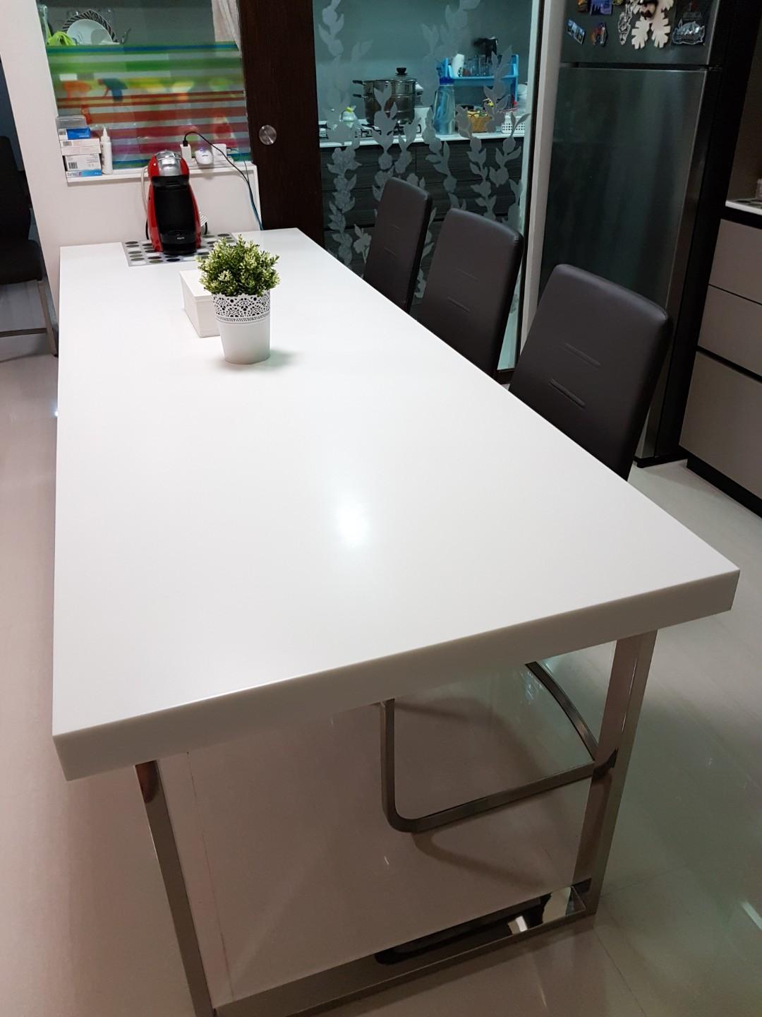 Pre-loved Long Dining Table for Urgent SALE!!, Furniture & Home Living ...