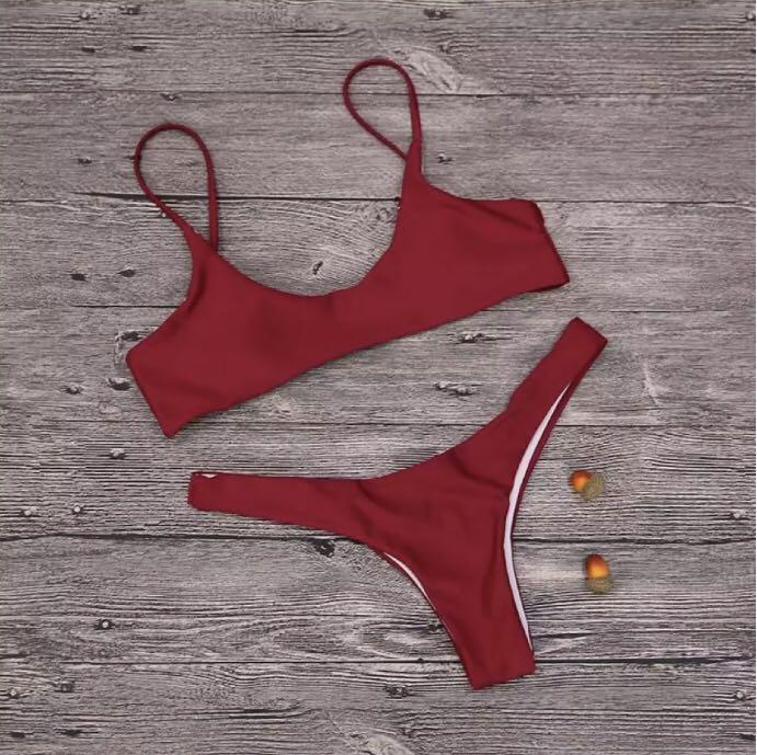 Simple Red Bikini, Women's Fashion, Swimwear, Bikinis & Swimsuits on ...