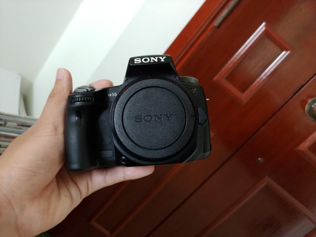 Sony A55 A-Mount with 3 lenses, external flash, battery grip ...